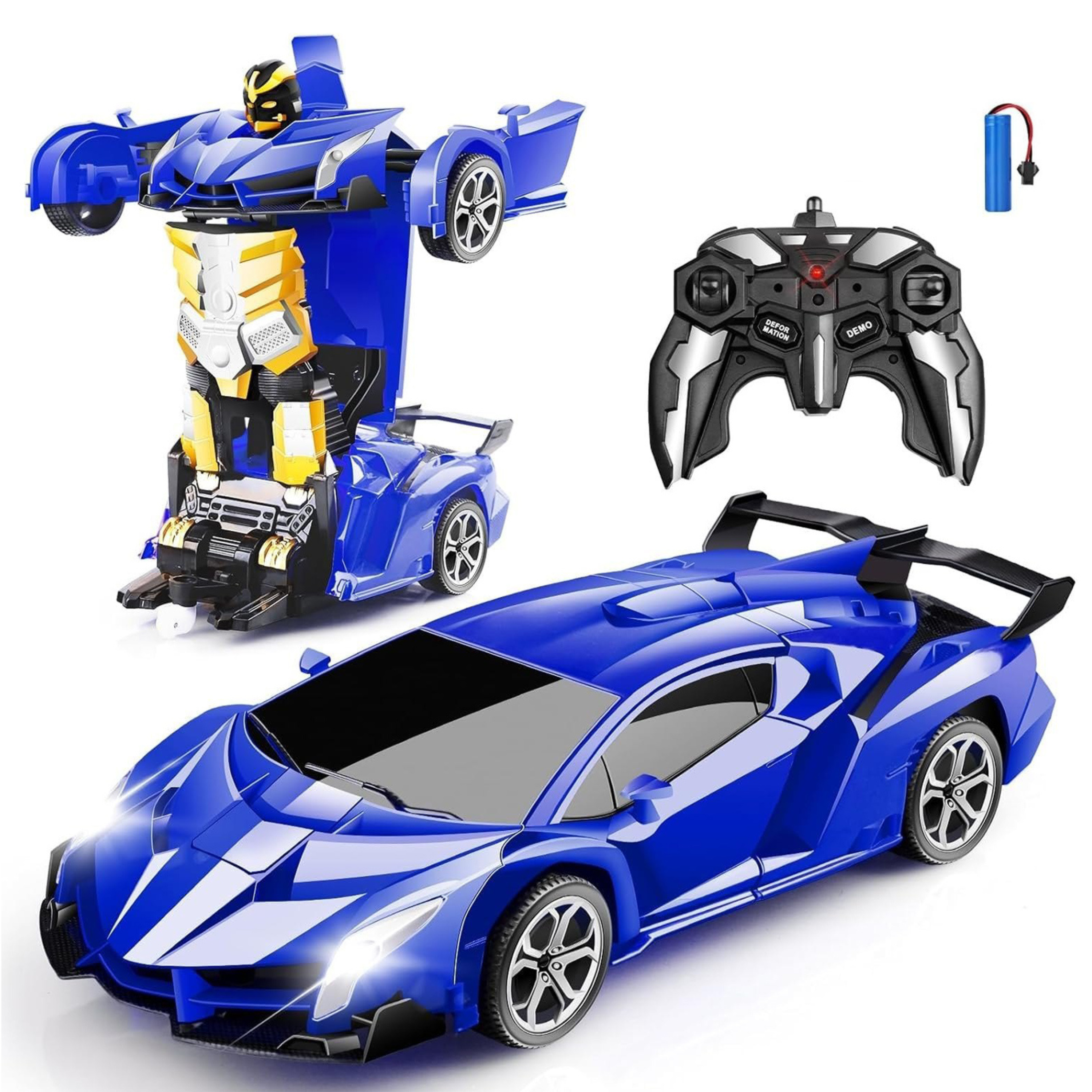 2-in-1 Transforming Remote Control Car Robot – One-Click Conversion wi ...